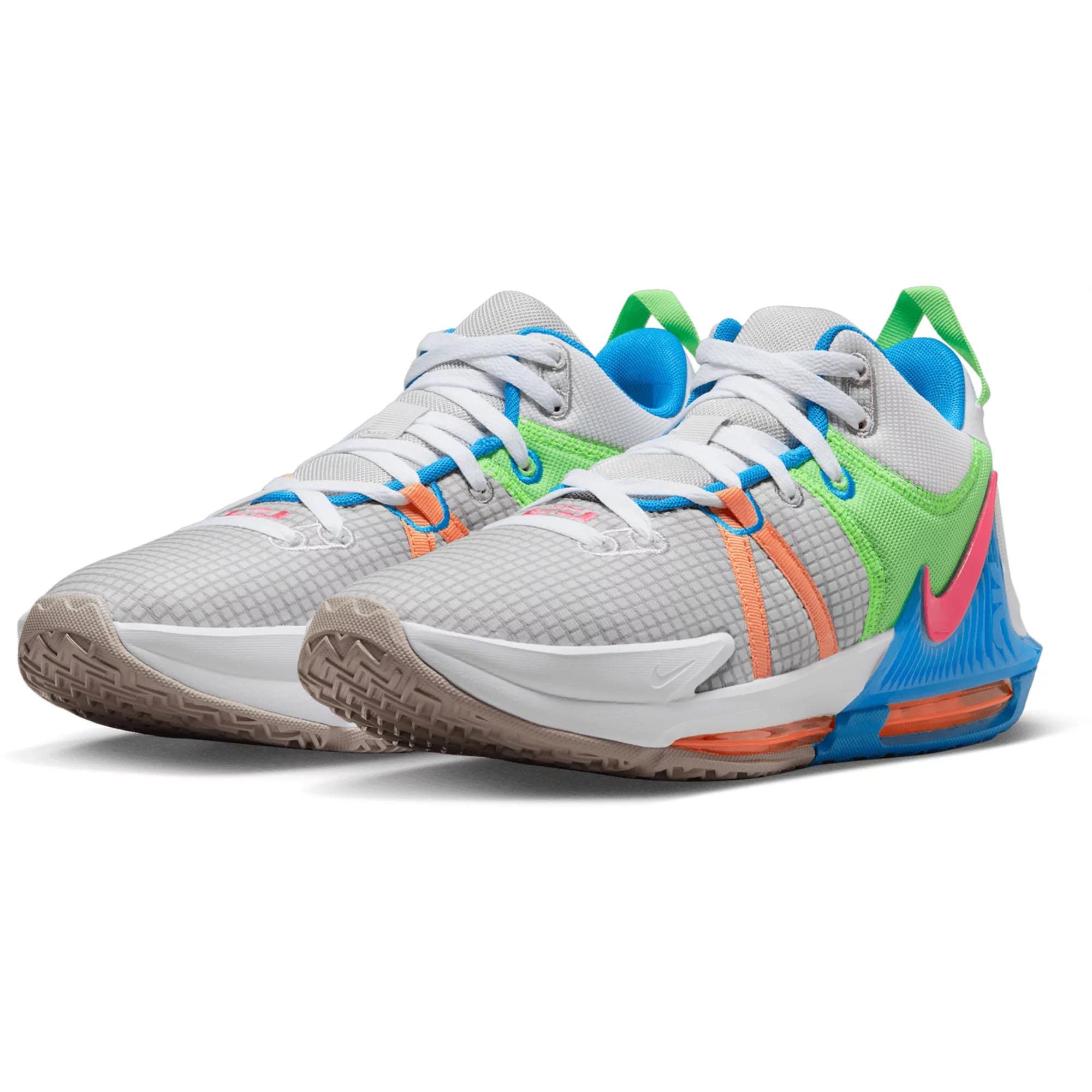 Nike Men's Lebron Witness 7 Basketball Shoe (Grey Fog/Cobblestone/Laser Blue/Hyper Pink, us_Footwear_Size_System, Adult, Men, Numeric, Medium, Numeric_10_Point_5)