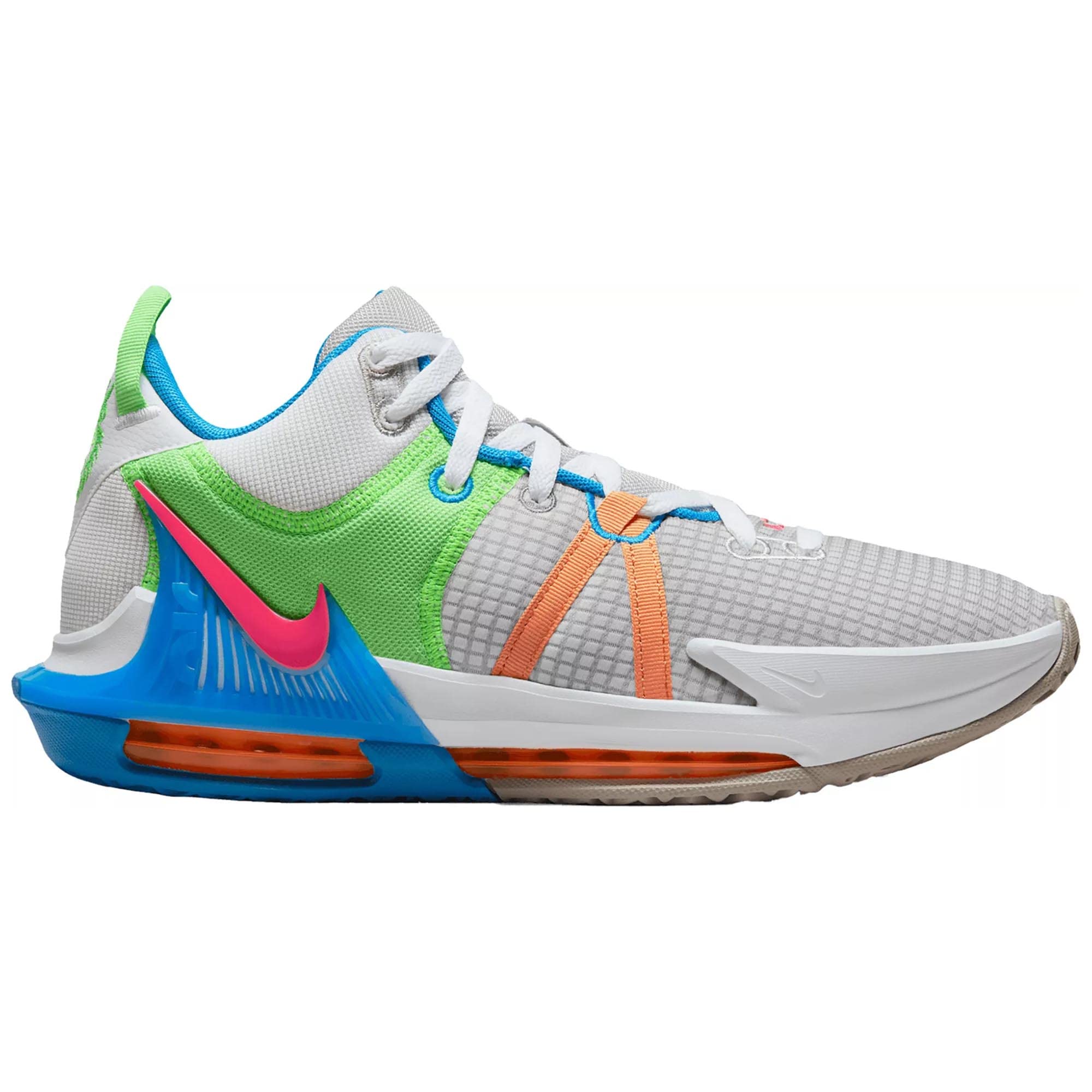 Nike Men's Lebron Witness 7 Basketball Shoe (Grey Fog/Cobblestone/Laser Blue/Hyper Pink, us_Footwear_Size_System, Adult, Men, Numeric, Medium, Numeric_10_Point_5)