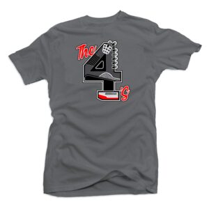 snelos tee shirt match jordan 4 bred sneakers the 4's grey tee (m)