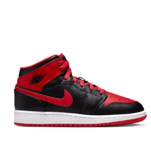 Nike Air Jordan 1 Mid Men's Shoes Black/Fire Red-White DQ8426-060 10.5