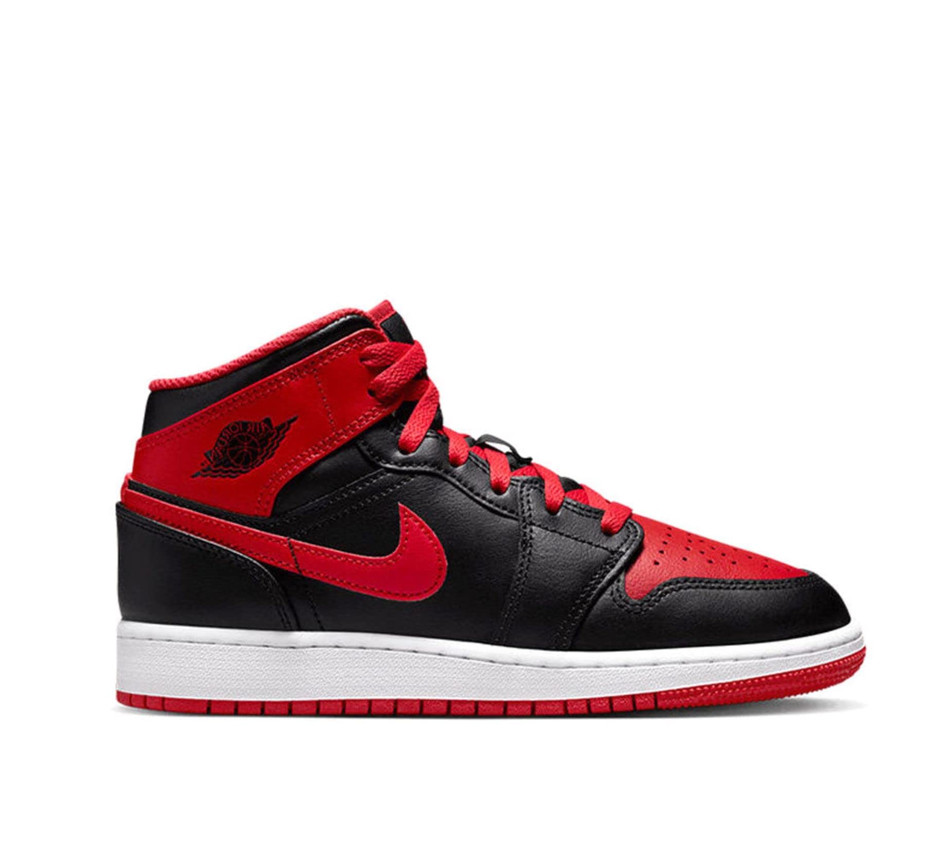 Nike Air Jordan 1 Mid Men's Shoes Black/Fire Red-White DQ8426-060 10.5