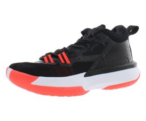 nike jordan kids zion 1 (gs) basketball shoe (6, black/bright crimson/white, numeric_6)