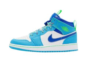 nike big kid's jordan 1 mid se sprite blue dk powder blue/racer blue (da8010 400), 5 big kid