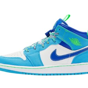 Nike Big Kid's Jordan 1 Mid SE Sprite Blue Dk Powder Blue/Racer Blue (DA8010 400), 5 Big Kid