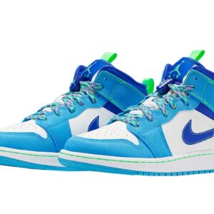 Nike Big Kid's Jordan 1 Mid SE Sprite Blue Dk Powder Blue/Racer Blue (DA8010 400), 5 Big Kid