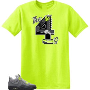 Jordan Retro 4 Neon Match Tees (The 4's (Green), S)