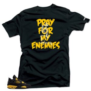 Shirt to Match Jordan 4 Thunder Match Sneaker tee - Shirt to Match Jordan 4 Thunder Enemies Black | Small