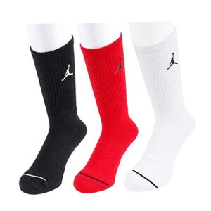 nike jordan jumpman dri-fit crew socks 3 pack multi sx5545-011 (large 8-12)