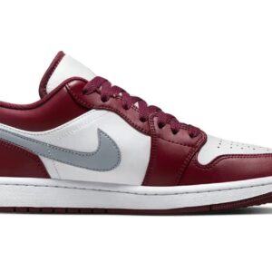 Jordan Men's Air Jordan 1 Low Sneaker, Cherrywood Red/Cement Grey, 10.5