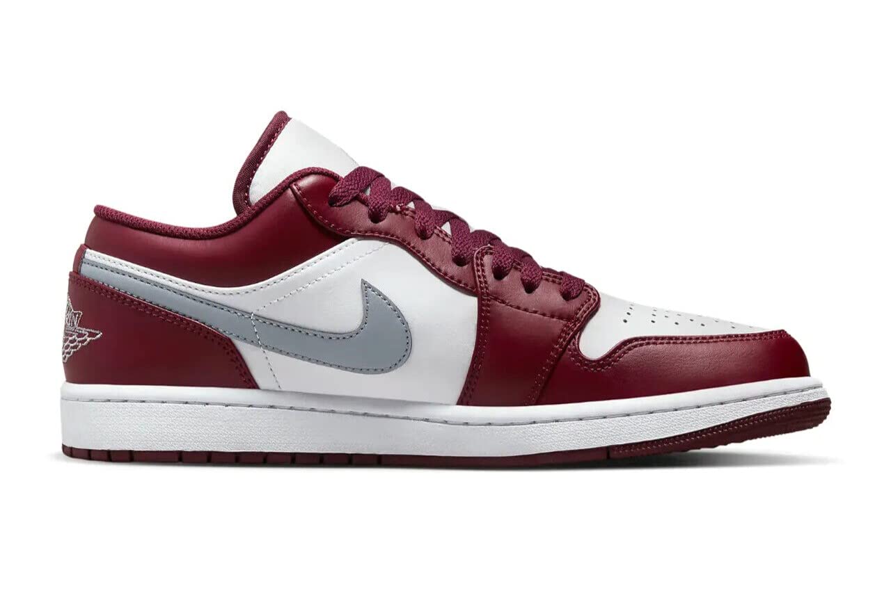 Jordan Men's Air Jordan 1 Low Sneaker, Cherrywood Red/Cement Grey, 10.5