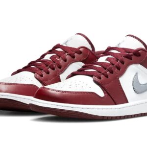 Jordan Men's Air Jordan 1 Low Sneaker, Cherrywood Red/Cement Grey, 10.5