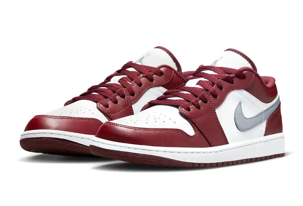 Jordan Men's Air Jordan 1 Low Sneaker, Cherrywood Red/Cement Grey, 10.5