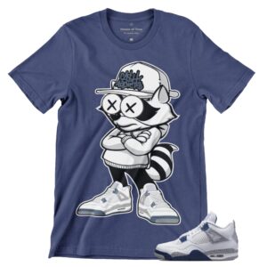 Jordan 4 Midnight Navy Cash Addicts Men's T Shirt to Match Sneakers, Jordan 4s Midnight Navy Tee Matching Midnight Navy