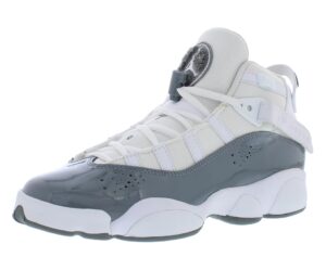 jordan boy's 6 rings (big kid) white/cool grey/white 7 big kid m