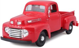 maisto 1:25 scale 1948 ford f-1 pickup diecast truck vehicle, colors may vary [grey/blue]