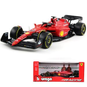 jodiyaah bburago 1/18 2022 f1 scuderia ferrari f1-75 #16 charles leclerc f1-75 #55 carlos sainz alloy luxury vehicle diecast cars model toy collection gift (f1-75 #16 hardcover) (1/18 f1-75 #16)