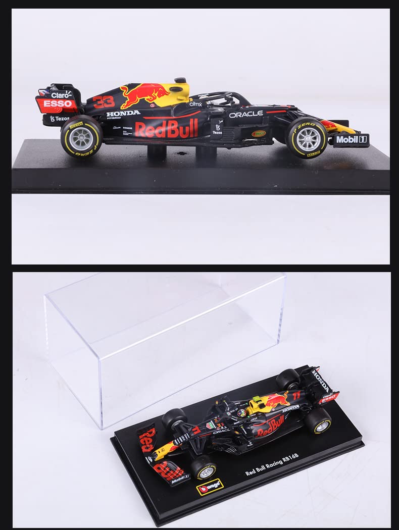 pchmodel 1:43 F1 RB16B Red Bull Racing Car 2021 NO.33 &11 Alloy Luxury Vehicle Diecast Cars Model Toy Collection by Bburago 38056 (RB16B NO.33 Hardcover Edition)