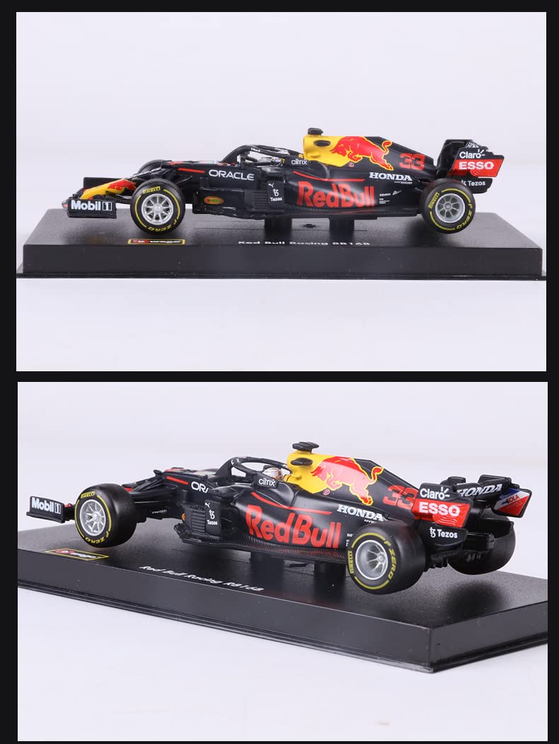 pchmodel 1:43 F1 RB16B Red Bull Racing Car 2021 NO.33 &11 Alloy Luxury Vehicle Diecast Cars Model Toy Collection by Bburago 38056 (RB16B NO.33 Hardcover Edition)