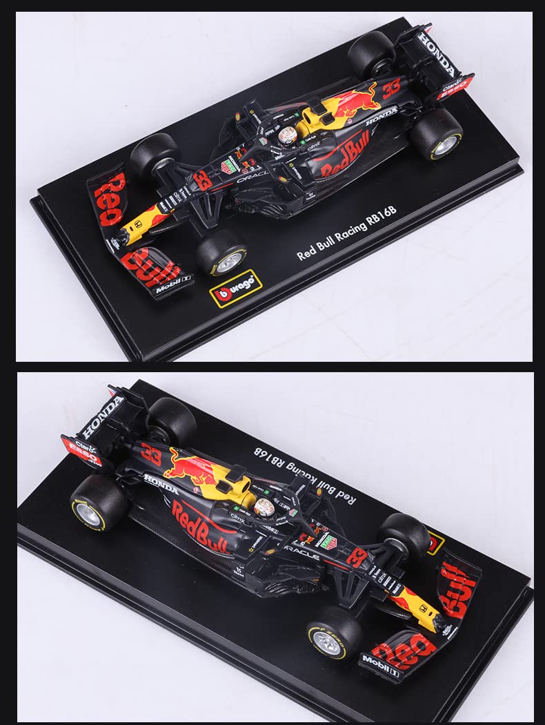 pchmodel 1:43 F1 RB16B Red Bull Racing Car 2021 NO.33 &11 Alloy Luxury Vehicle Diecast Cars Model Toy Collection by Bburago 38056 (RB16B NO.33 Hardcover Edition)