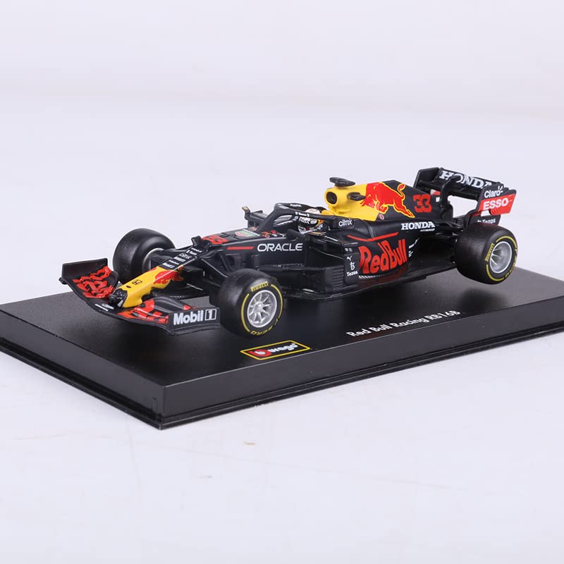 pchmodel 1:43 F1 RB16B Red Bull Racing Car 2021 NO.33 &11 Alloy Luxury Vehicle Diecast Cars Model Toy Collection by Bburago 38056 (RB16B NO.33 Hardcover Edition)