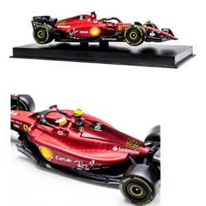 HTLNUZD Bburago 1:43 Latest 2022 F1-75#55 Carlos Sainz 1/43 Alloy Racing F1-75#55 Luxury Formula One Static Die Cast Vehicles Collectible Car Model Collection Gifts (Hardcover F1-75#55)