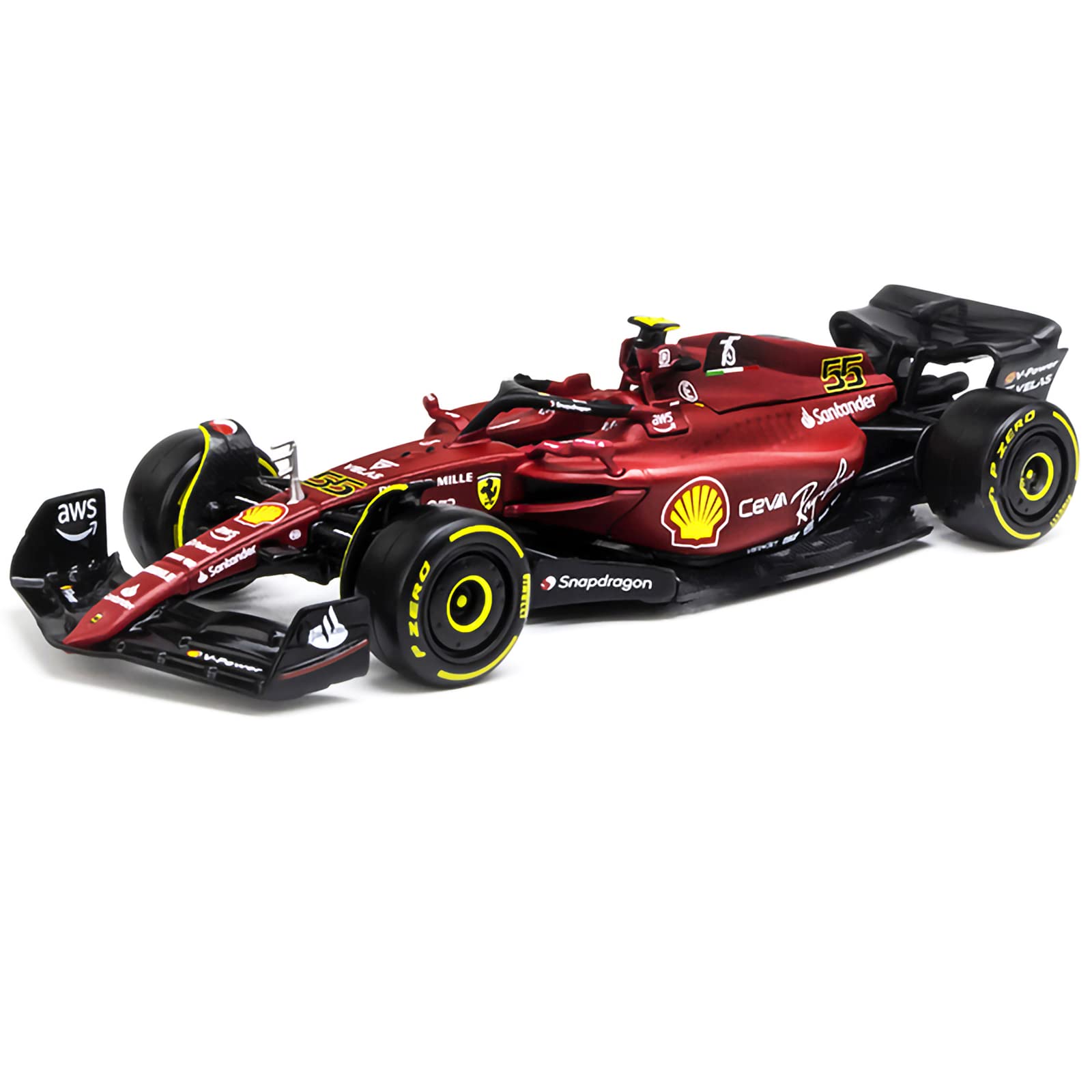 Xiangtat Bburago 1/43 2022 F1-75 Scuderia F1-75#55 Carlos Sainz Alloy Luxury Vehicle Diecast Cars Model Toy Collection Gift (F1-75#55)