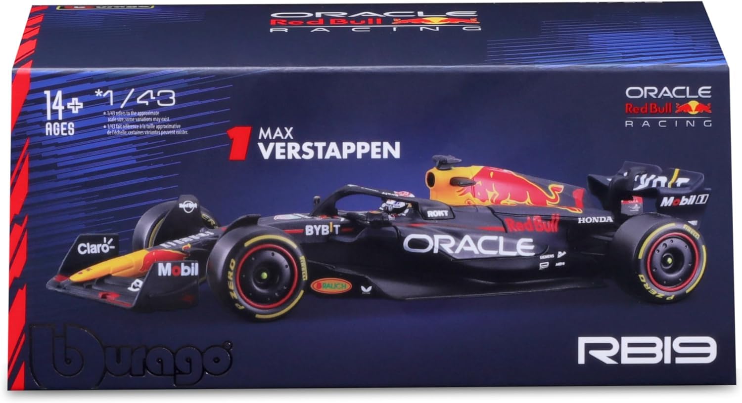 XTD Bburago 1:43 2023 F1 RB19 1# Max Verstappen F1 Champion Racing Formula Alloy Car for Red Bull Team Die cast Model Car (RB19 1#)