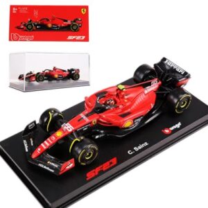 htlnuzd bburago 2023 1/43 sf23#55 racing model car for f1 scuderia ferrari 1:43 sf23#55 sainz alloy car die cast car model adult gift (hardbound version)