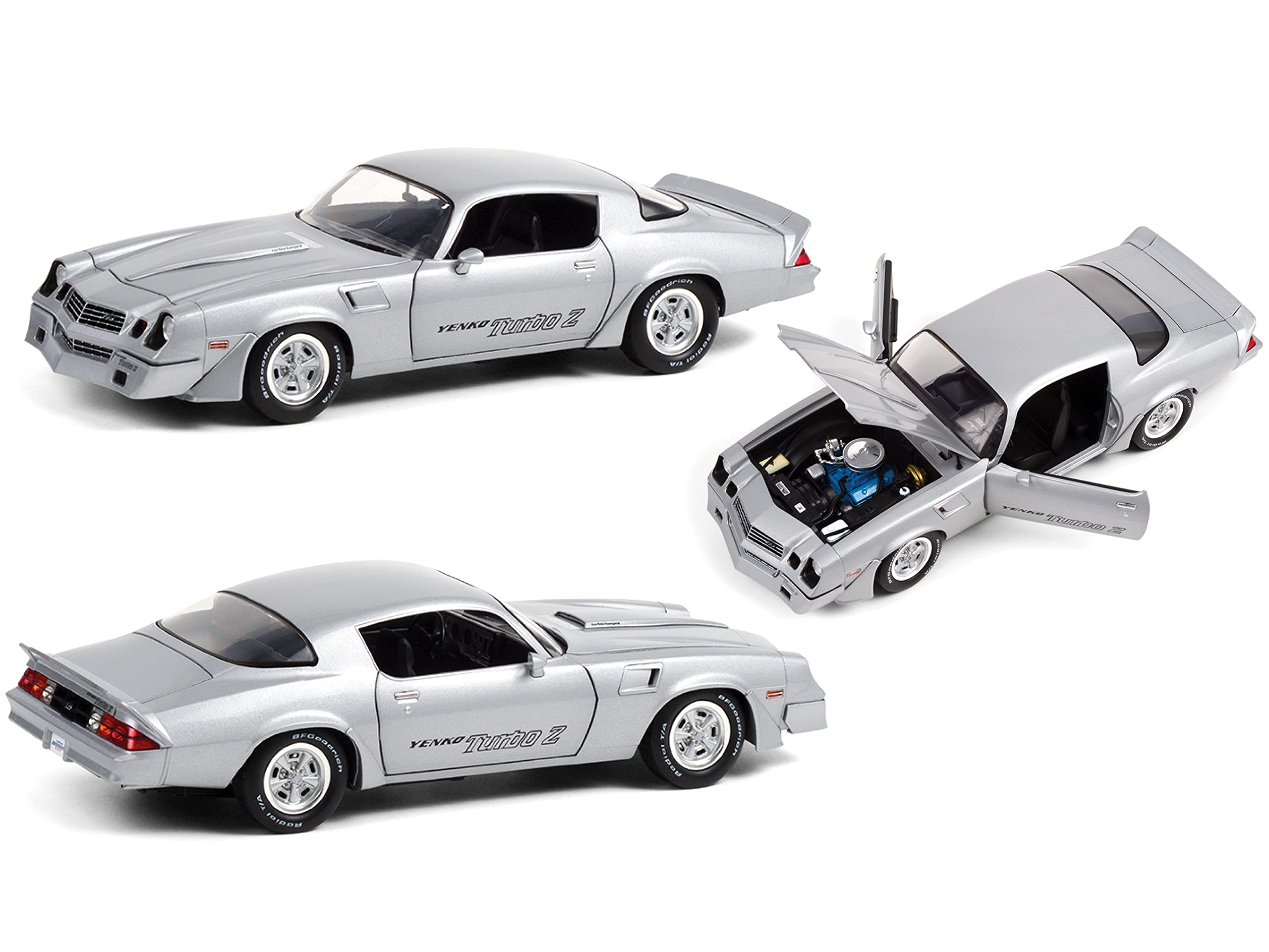 1981 Chevy Z/28 Yenko Turbo Z Turbo Silver Metallic 1/18 Diecast Model Car by Greenlight 13594