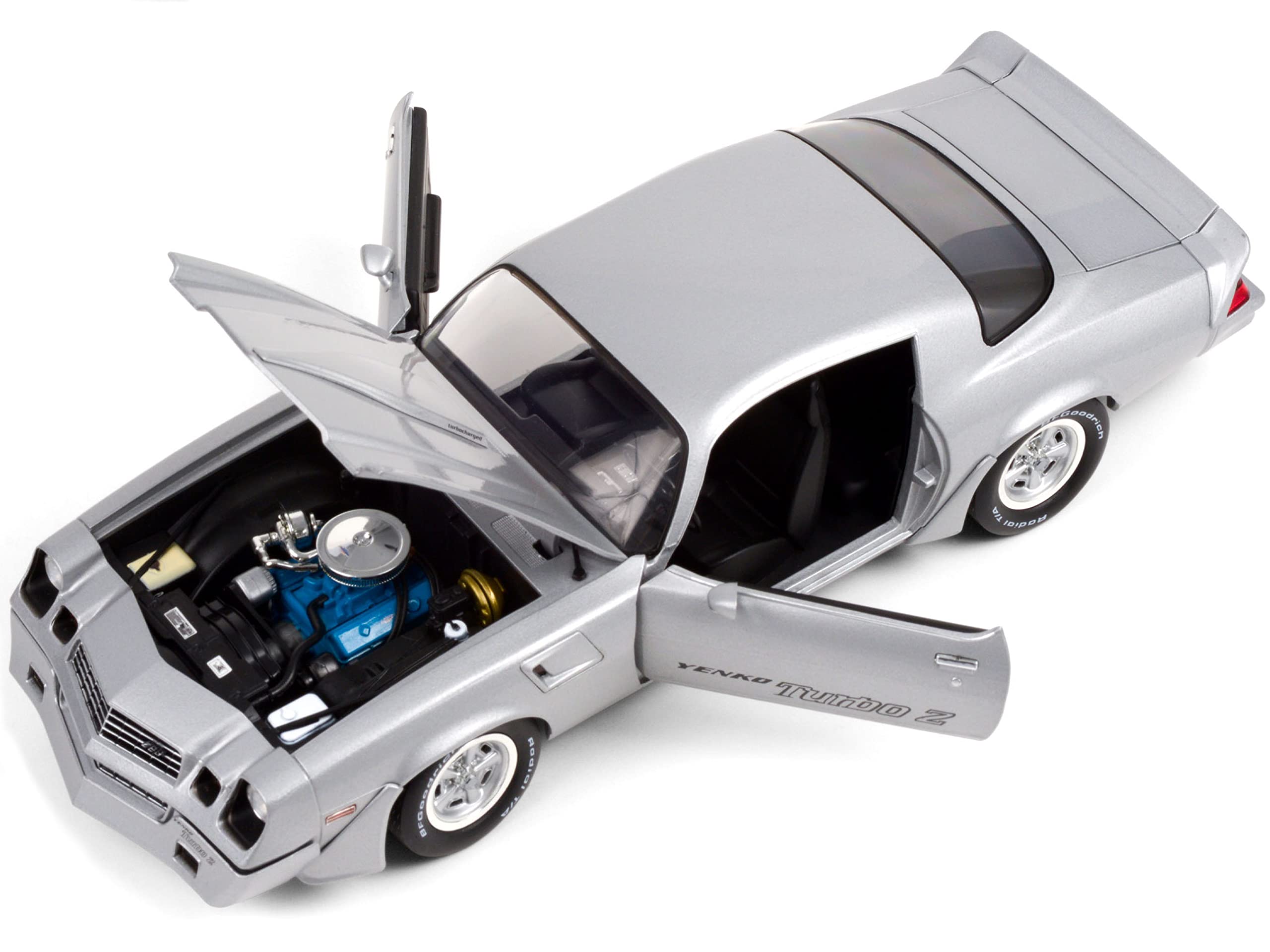 1981 Chevy Z/28 Yenko Turbo Z Turbo Silver Metallic 1/18 Diecast Model Car by Greenlight 13594