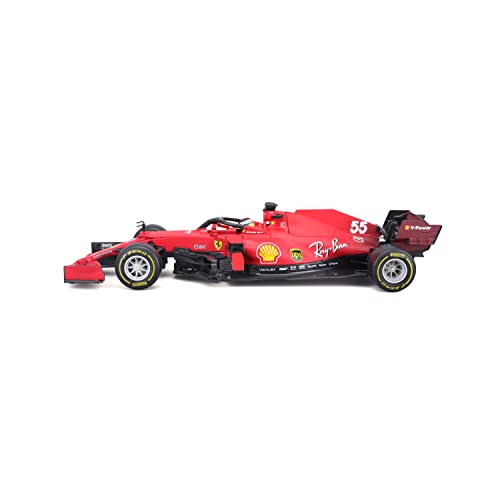 Xiangtat 1:18 Bburago 2021 SF21 F1 NO. #16 Charles Leclerc F1 NO. #55 Carlos Sainz Simulation Diecast Alloy F1 Formula Racing Car Model (1/18 SF21 No.55)