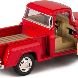 KiNSMART 1955 Chevy Stepside Pick-Up 1:32 Scale 5" Red Die Cast Metal Model Toy Truck