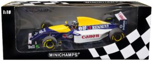 williams fw15c #0 damon hill 3rd place f1 formula one world championship (1993) with driver limited edition to 300 pieces worldwide 1/18 diecast model car by minichamps 180930000