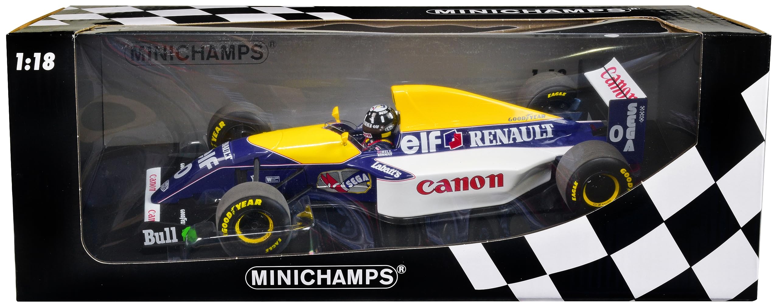 Williams FW15C #0 Damon Hill 3rd Place F1 Formula One World Championship (1993) with Driver Limited Edition to 300 Pieces Worldwide 1/18 Diecast Model Car by Minichamps 180930000