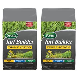 scotts turf builder triple action1 - weed killer, crabgrass preventer, lawn fertilizer, 4,000 sq. ft. (2-pack)