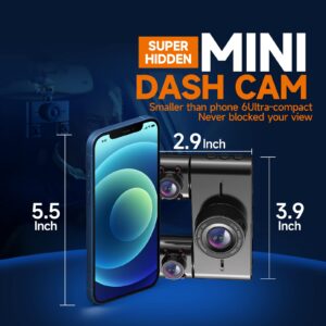 360° Dash Cam Front and Rear, 4 Channel FHD 4 * 1080P, Voice Control, CPL Filter, Car Camera with WiFi, Front 2K+1080P*2 Dash Camera for Cars, Free 128GB SD Card, Night Vision, 24H Parking Mode