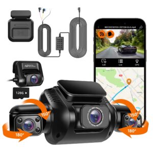 hupejos v8 360°dash cam with type-c hardwire kit with radar detection