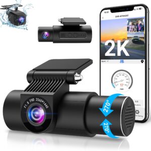 3 channel 2k dash cam, 2k+1080p dash camera front and rear 360 dual dash cam built in wifi 2k+1080p+1080p three way triple car camera night vision loop recording parking monitor support 128gb max