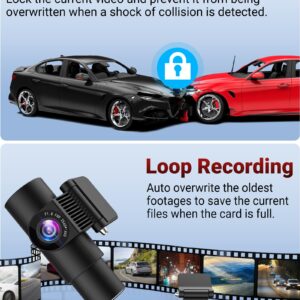 3 Channel 2K Dash Cam, 2K+1080P Dash Camera Front and Rear 360 Dual Dash Cam Built in WiFi 2K+1080P+1080P Three Way Triple Car Camera Night Vision Loop Recording Parking Monitor Support 128GB Max