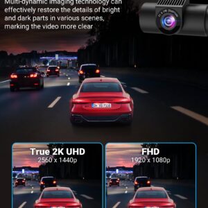 3 Channel 2K Dash Cam, 2K+1080P Dash Camera Front and Rear 360 Dual Dash Cam Built in WiFi 2K+1080P+1080P Three Way Triple Car Camera Night Vision Loop Recording Parking Monitor Support 128GB Max