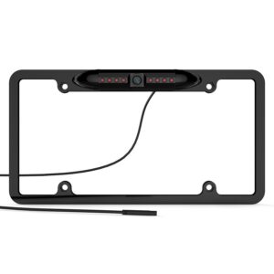 license plate frame backup hd camera night vision rear view 8 ir led 170° angle waterproof compatible with pioneer car radio avh-120bt avh-210ex avh-2550nex avh-x490bs dmh-100bt dmh-160bt avhx490bs