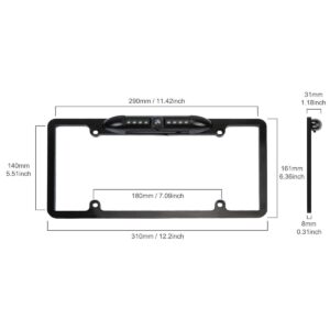 License Plate Frame Backup HD Camera Night Vision Rear View 8 IR LED 170° Angle Waterproof Compatible with Pioneer Car Radio AVH-120BT AVH-210EX AVH-2550NEX AVH-X490BS DMH-100BT DMH-160BT AVHX490BS