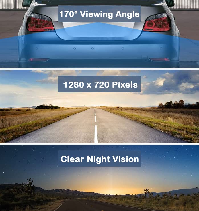 License Plate Frame Backup HD Camera Night Vision Rear View 8 IR LED 170° Angle Waterproof Compatible with Pioneer Car Radio AVH-120BT AVH-210EX AVH-2550NEX AVH-X490BS DMH-100BT DMH-160BT AVHX490BS