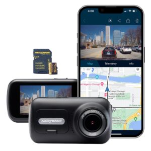 nextbase 322gw dash cam and 32g micro sd card bundle - full 1080p/60fps hd recording in car camera- 6 lane wide front view- wi-fi gps bluetooth- parking mode- night vision- loop records (renewed)