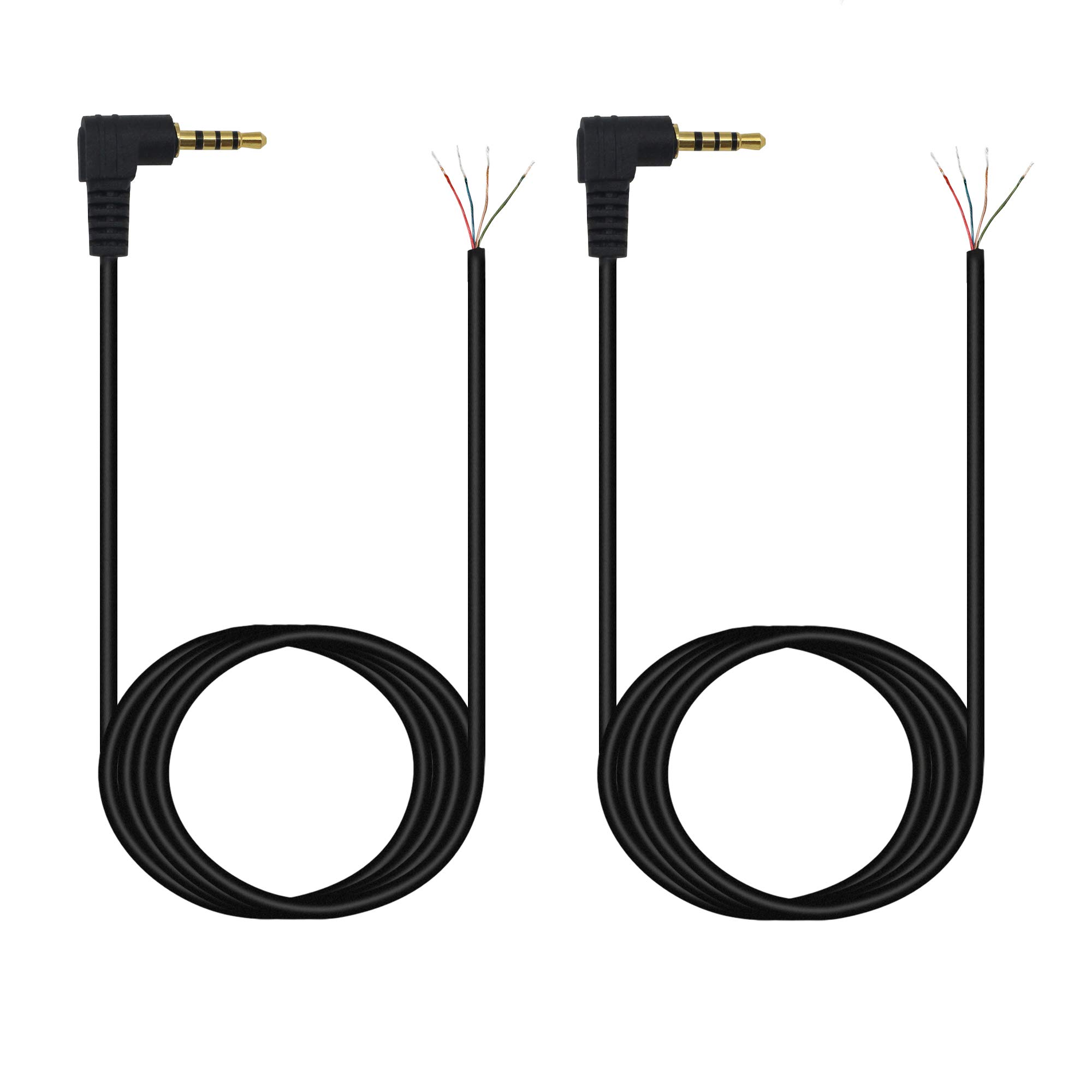 3.3 Feet 2.5mm 4 Pole Stereo Male Plug to Bare Wire, Stereo 2.5mm Plug Jack Connector Audio Cable YOUCHENG for Headphone, Microphone, Cable Repair(2-Pack)