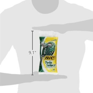 BIC Twin Select, Sensitive Skin, Disposable Shaver for Men, 10 Count (Pack of 1)