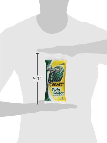 BIC Twin Select, Sensitive Skin, Disposable Shaver for Men, 10 Count (Pack of 1)