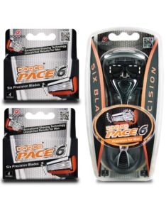 dorco pace 6 - six blade razor blade system - value pack (10 pack + 1 handle)