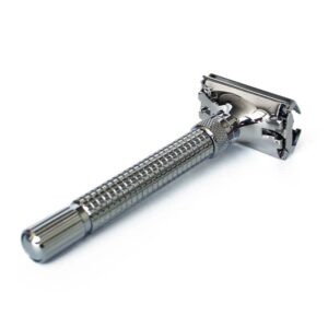 g.b.s adjustable de butterfly razor stainless steel knurled handle