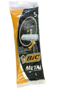 bic metal quality disposable men's shaving razors, best single blade, 5x5-count